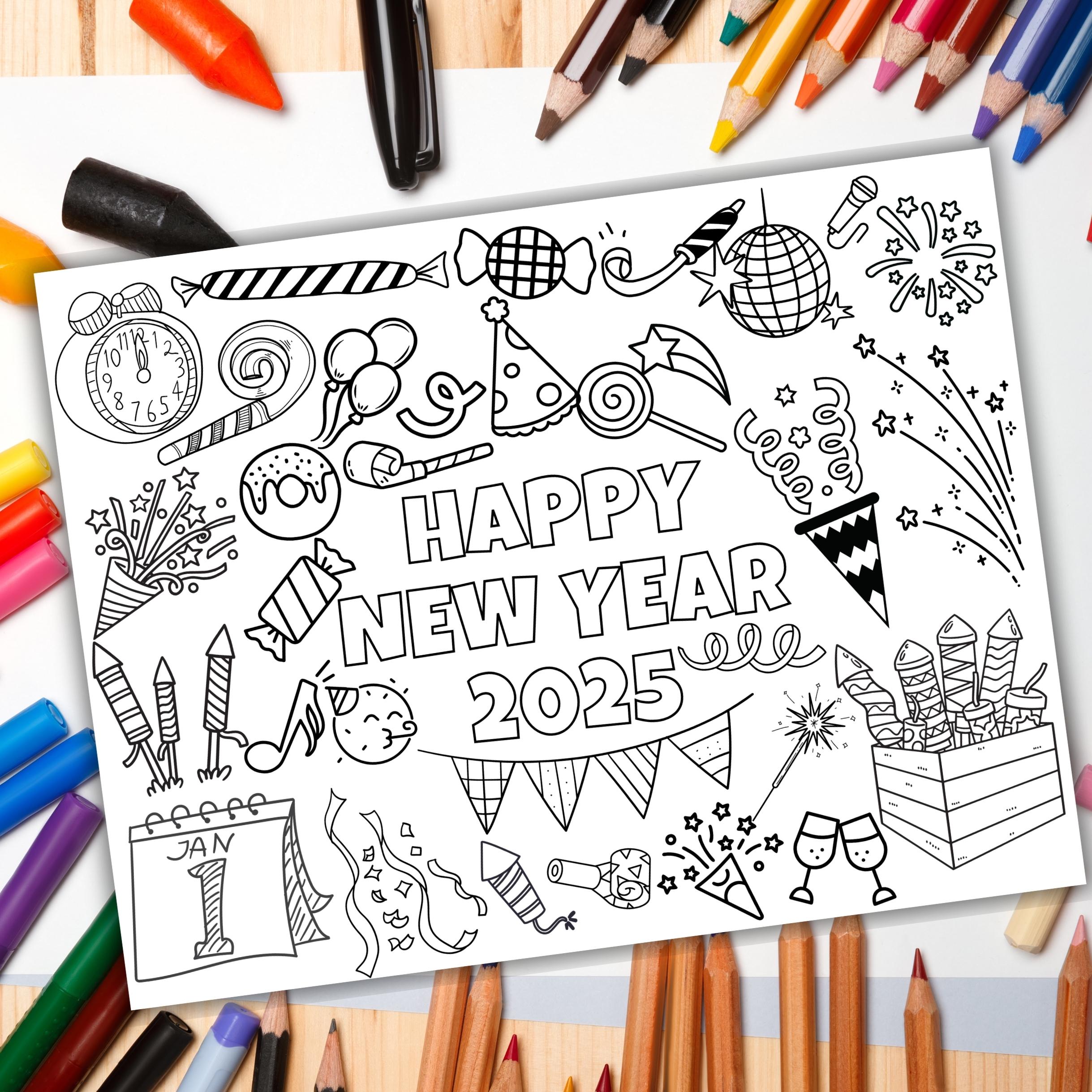 New Years Activity Placemat Printable New Years Eve Activity Sheet NYE ...