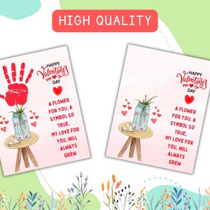 Printable Valentines Day Handprint Craft, Keepsake Art, Toddler ...