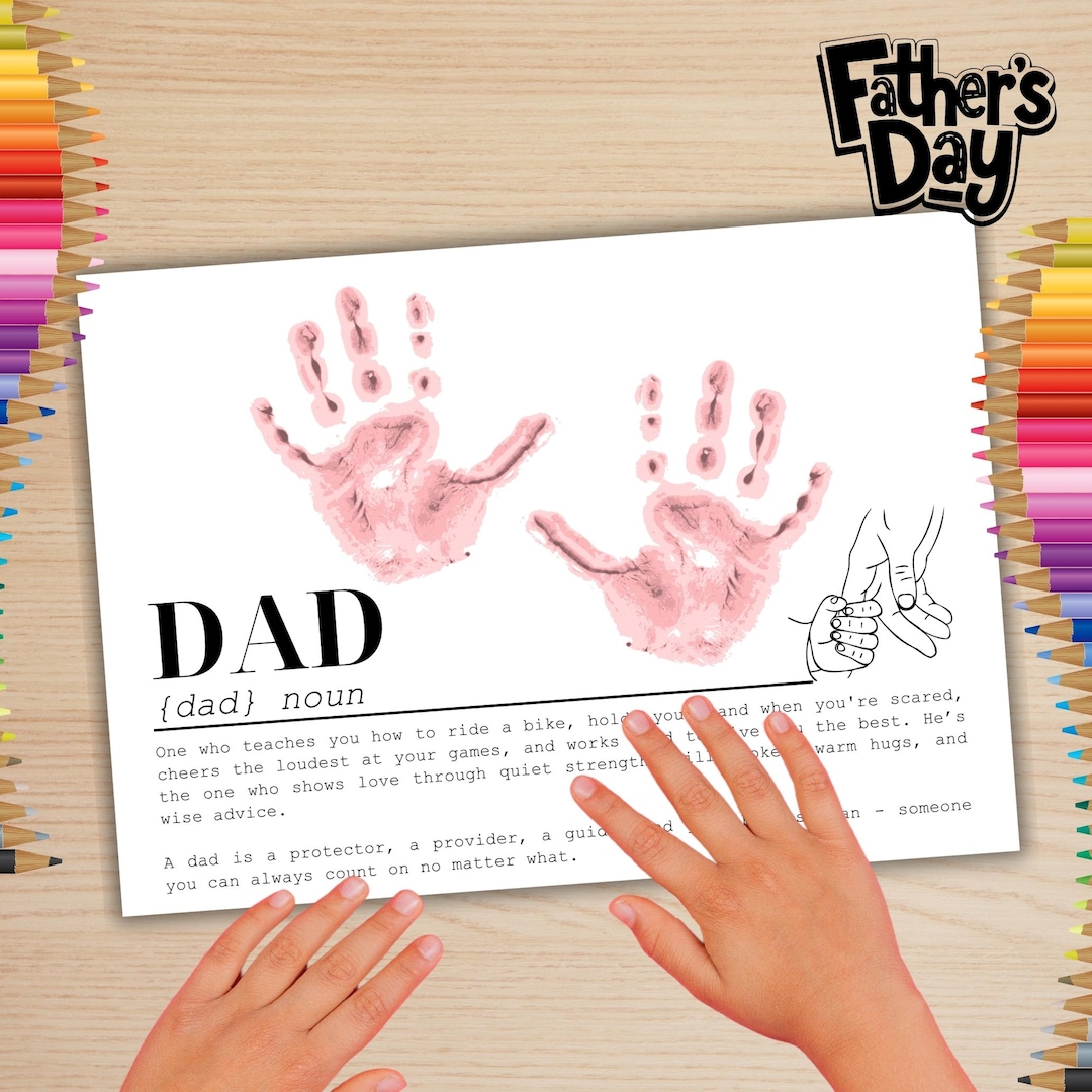 Father’s Day Handprint Poem Printable, DIY Gift for Dad, Daddy, Grandpa ...