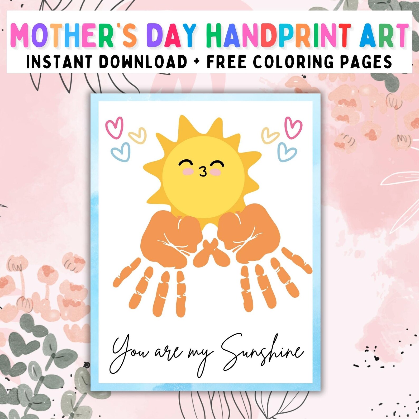 Mother's Day Printable, Mother's Day Handprint Art Mothers Day Gift ...