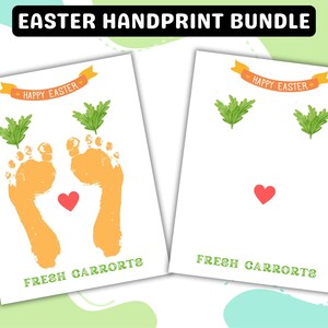 Happy Easter Handprint Footprint Art Craft Bundle, Easter Craft for ...