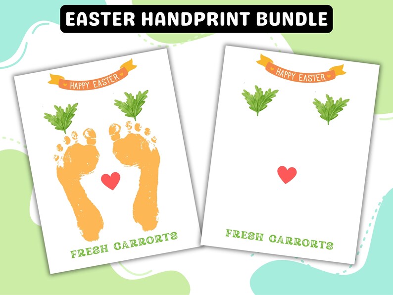 Happy Easter Handprint Footprint Art Craft Bundle, Easter Craft for ...