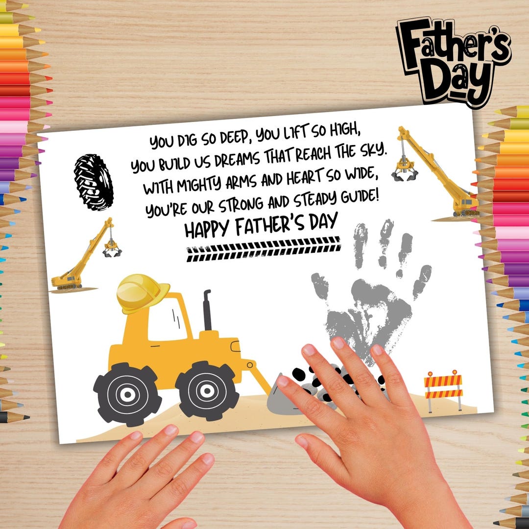 Father’s Day Handprint Poem Printable, DIY Gift for Dad, Daddy, Grandpa ...