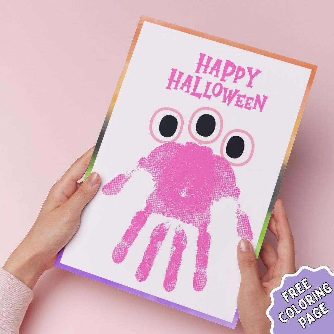Pink Monster Halloween Handprint Art, Handprint Craft for Kids ...