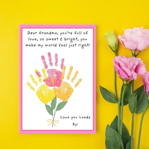 Grandma Handprint Poem PRINTABLE, Mother’s Day Gift From Kids, Toddler ...