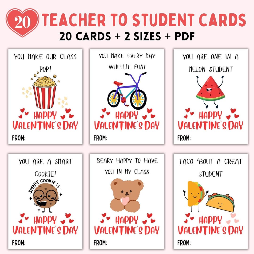 Teacher Valentines for Students, Teacher Valentines for Class, Teacher ...