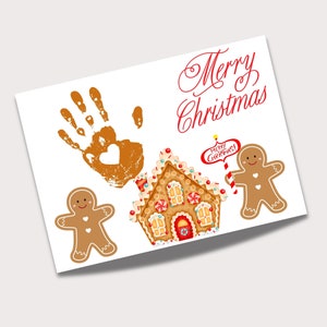 Christmas Handprint Art Gingerbread House Craft, Christmas Handprint ...
