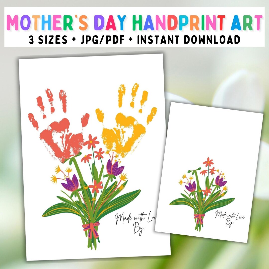 PRINTABLE, Mother’s Day Handprint Craft for Kids, Handprint Card for ...