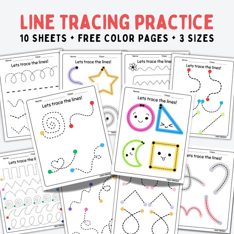 Toddler Line Drawing Sheets - Etsy