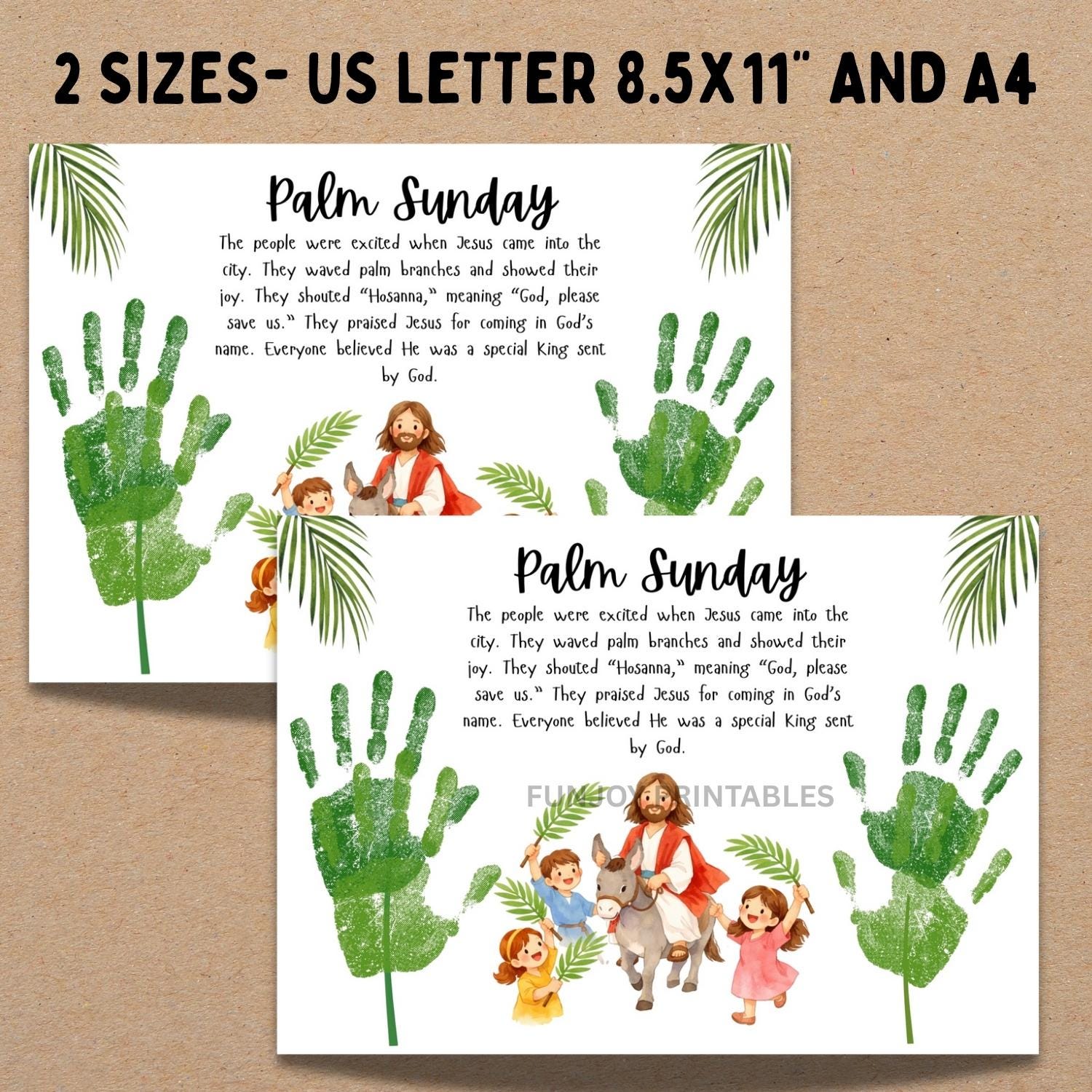 Easter Handprint Art Printable – Palm Sunday & Holy Week Craft for Kids ...