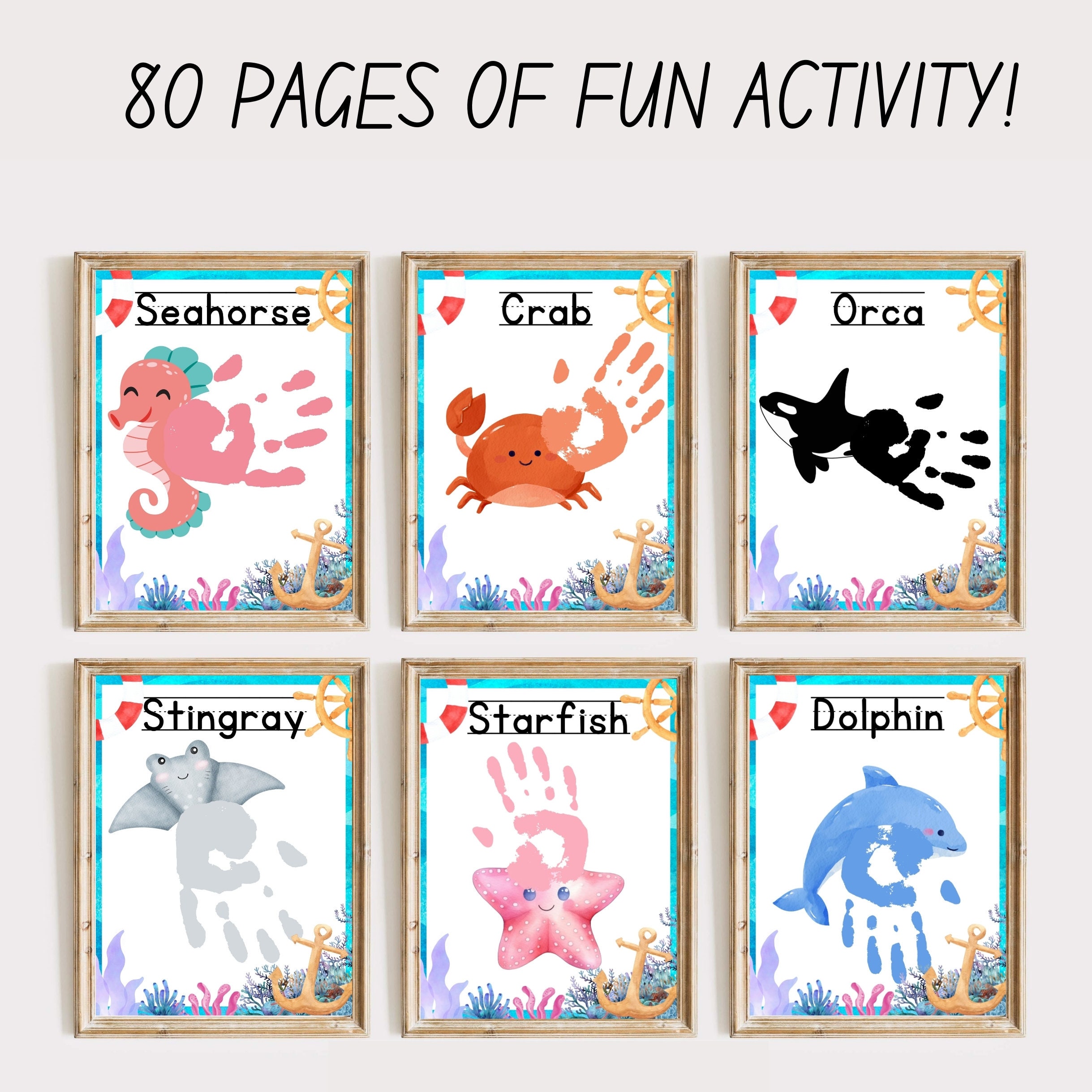 Sea Animals Handprint Craft, Undersea Handprint, Classroom Nursery ...