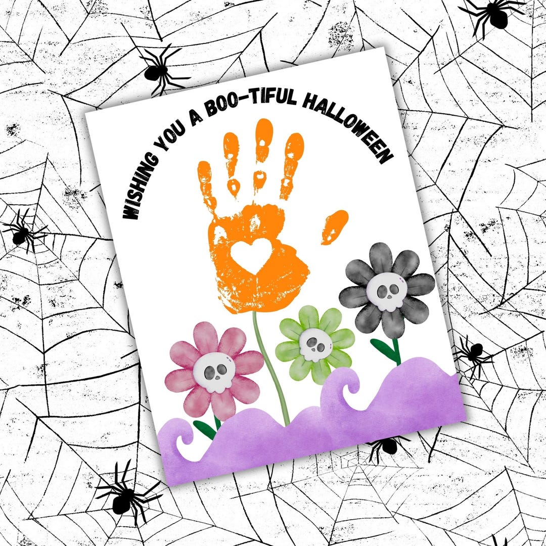 PRINTABLE Halloween Handprint Craft, Handprint Art, Handprint Spooky ...