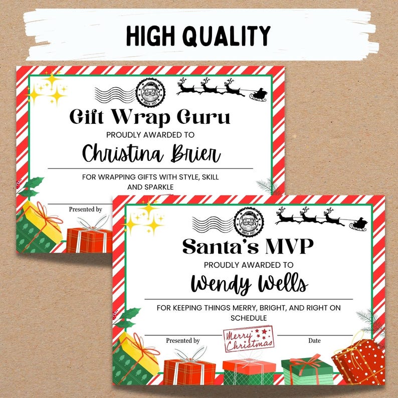 50 Editable Christmas Award Certificates - Canva Templates (digital ...