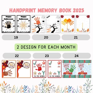 2025 Handprint Memory Book, Kids Handprint Footprint Craft, Memory Book ...
