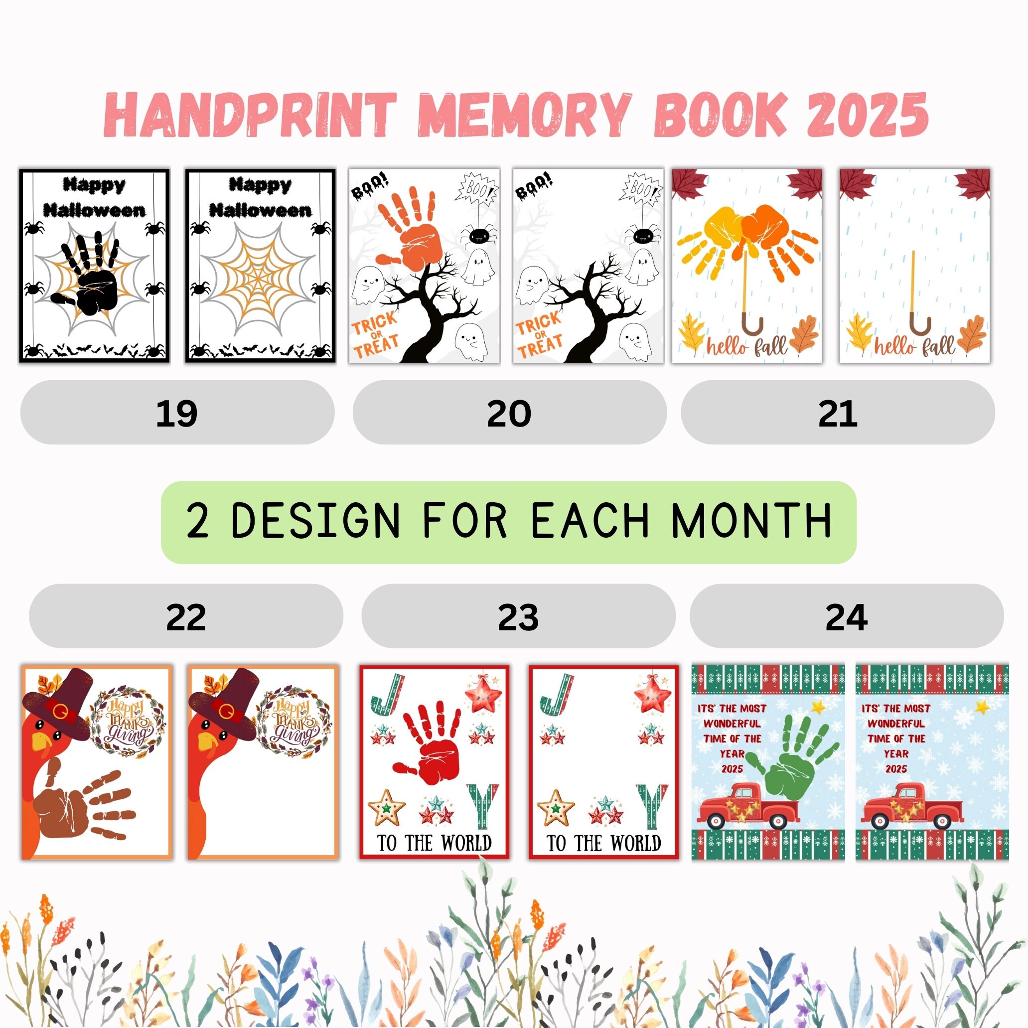 2025 Handprint Memory Book, Kids Handprint Footprint Craft, Memory Book ...