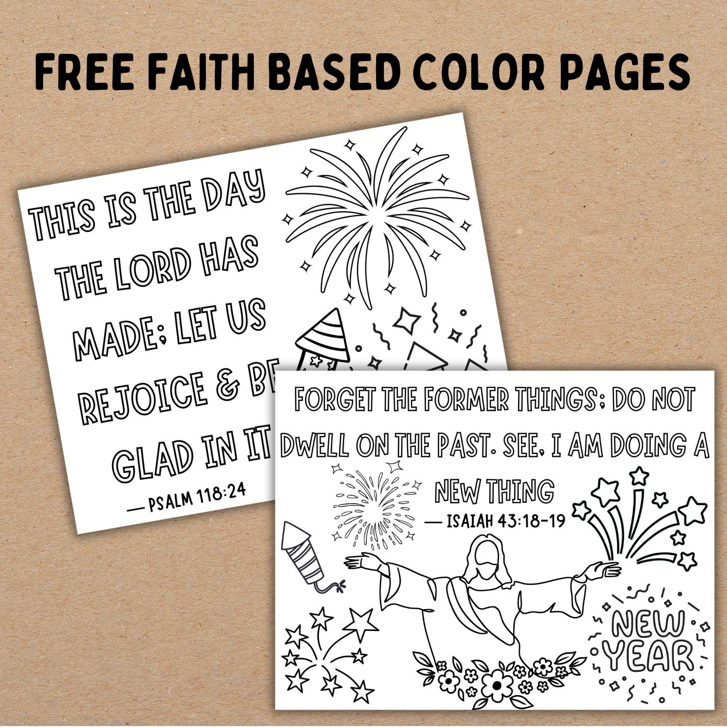 2026 New Year Faith Based Activity Placemat, Coloring Page for Kids ...
