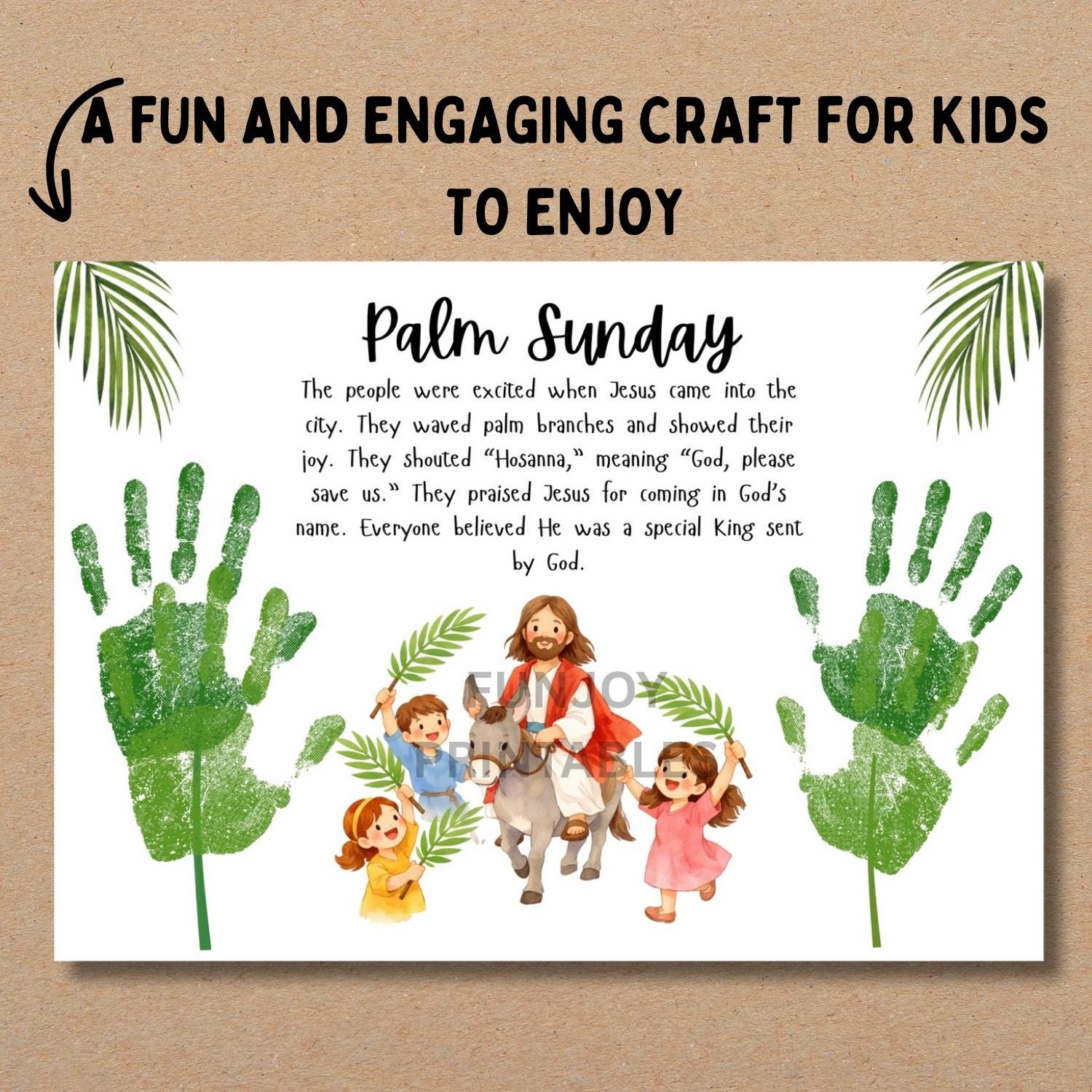 Easter Handprint Art Printable – Palm Sunday & Holy Week Craft for Kids ...