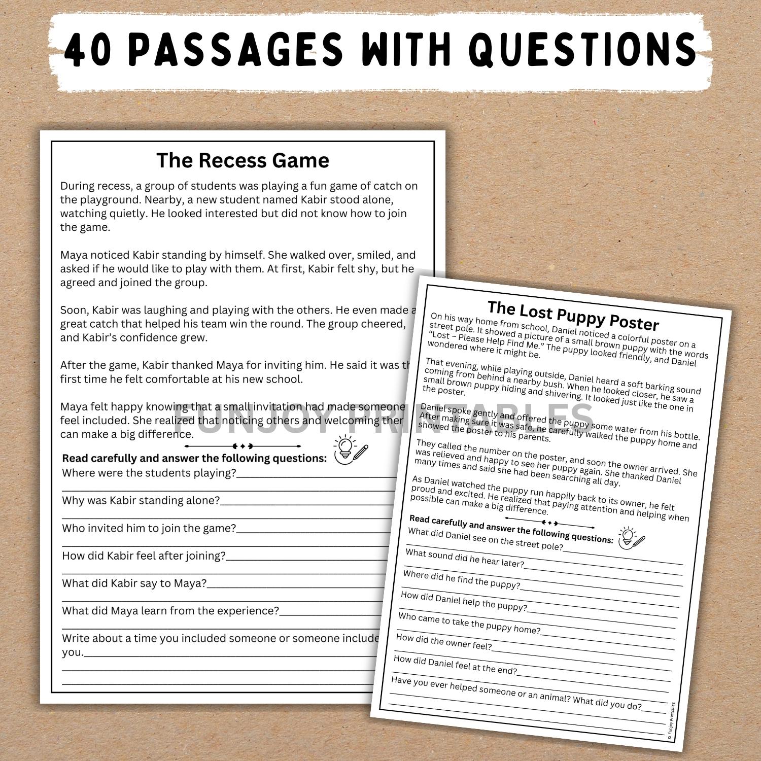 3rd 4th Grade Reading Comprehension Passages (digital Download), ELA ...