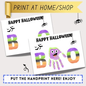 DIY Halloween Boo Handprint Art, Cute BOO Handprint Craft, Handprint ...
