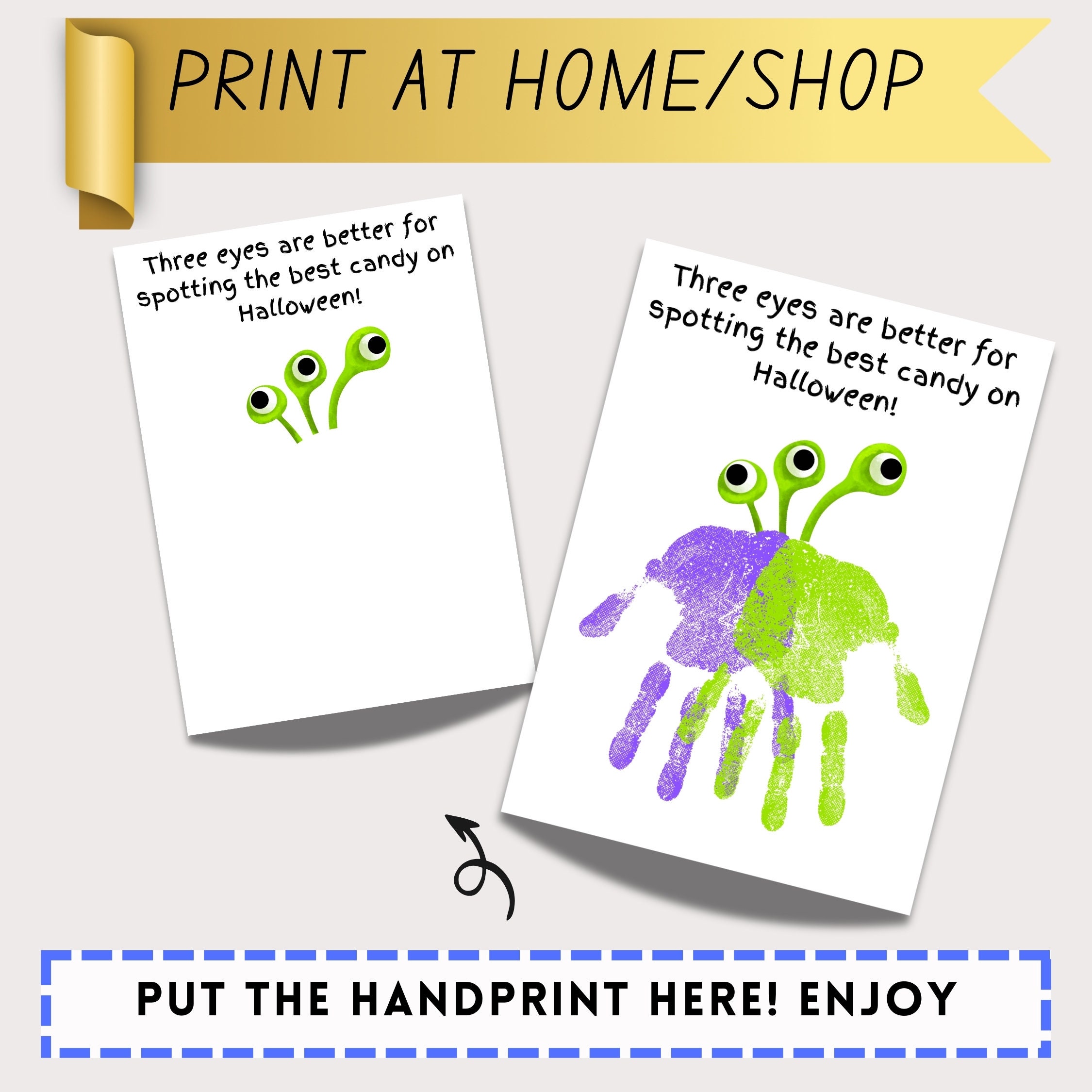 DIY Monster Halloween Handprint Art, Handprint Craft for Kids ...