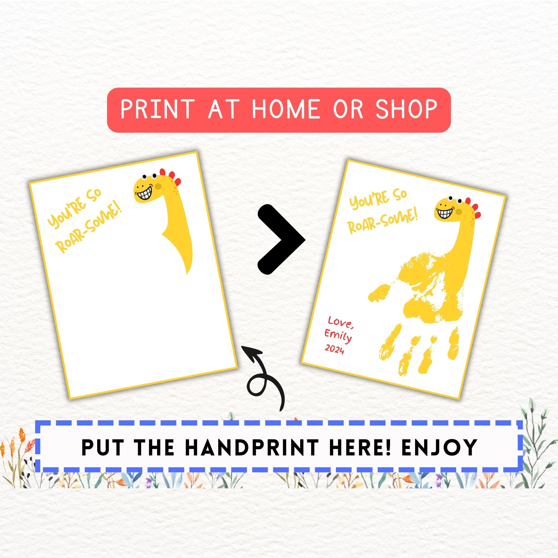 Kids Handprint Keepsake, Mother's Day/father's Day/special Occasions ...