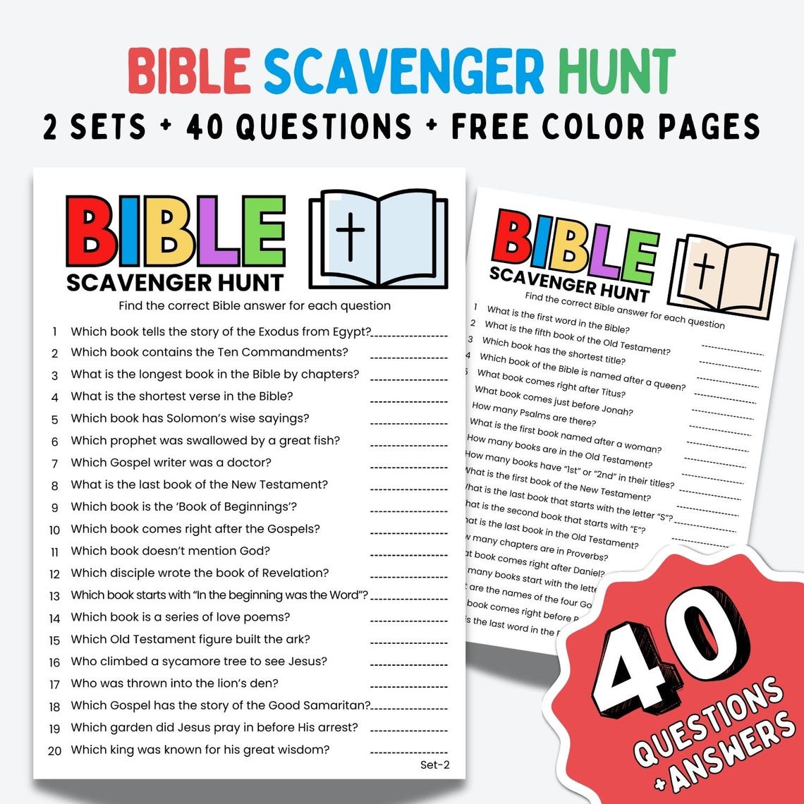 Bible Scavenger Hunt Game, Scavenger Hunt Bible Activity, PRINTABLE ...