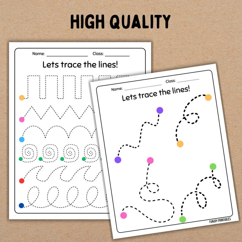 Prek Line Tracing Worksheets, Lines Trace Pages PRINTABLE, Homeschool ...