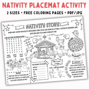 Christmas Activity Placemat for Kids, Merry Christmas PRINTABLE ...