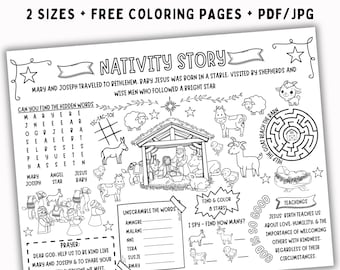 Christmas Activity Placemat for Kids, Merry Christmas Printable ...