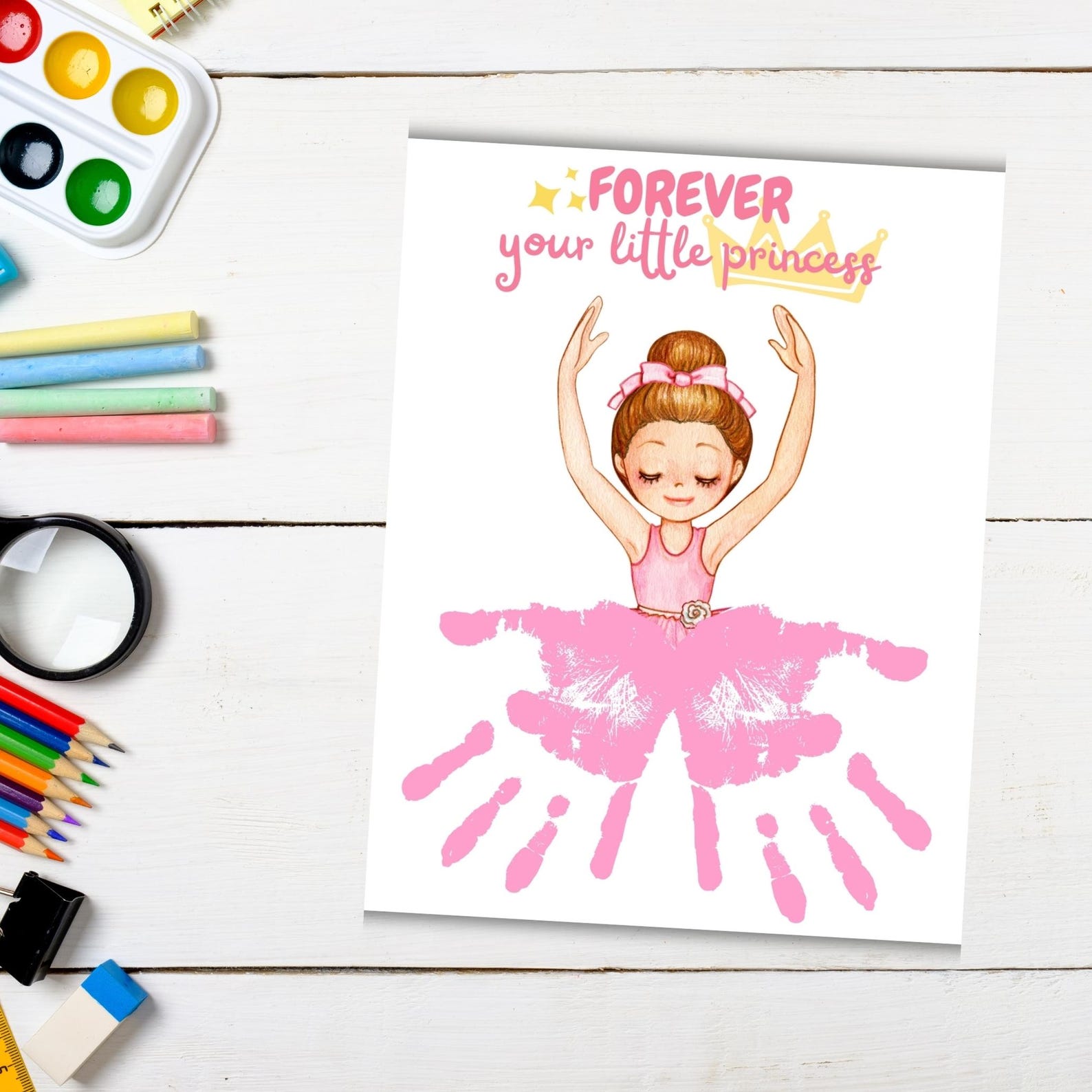 Daddy's Little Princess, Fathers Day Handprint Keepsake for Dad ...