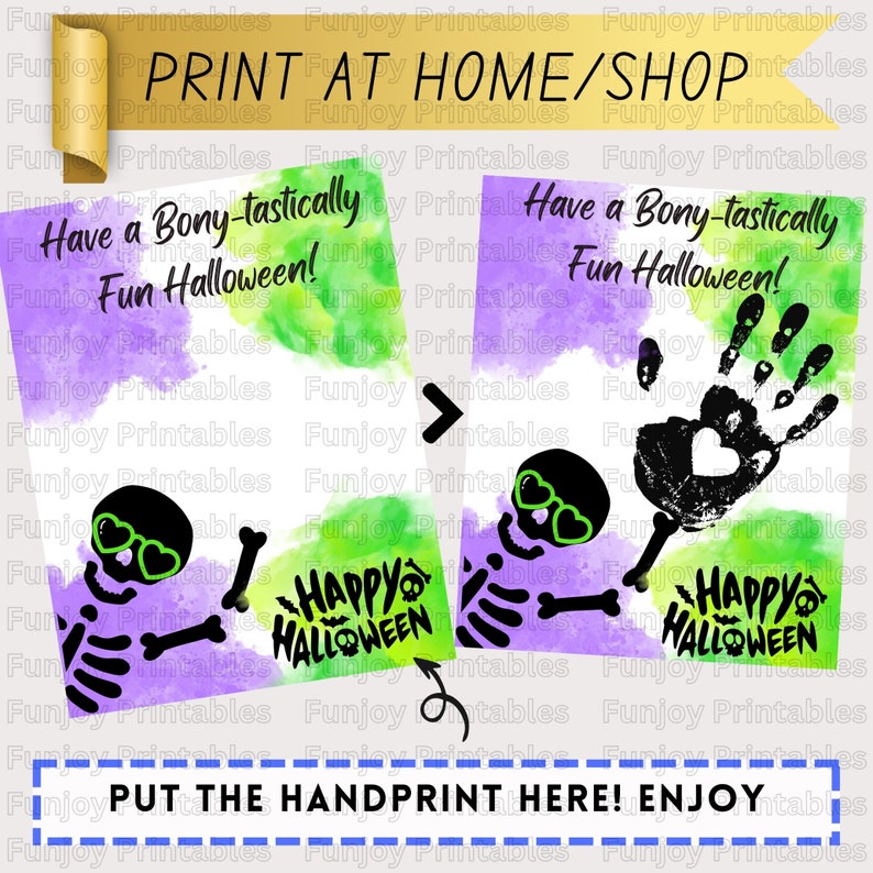 Halloween Hand Print Craft, Handprint Crafts, Skeleton Handprint, Cute ...