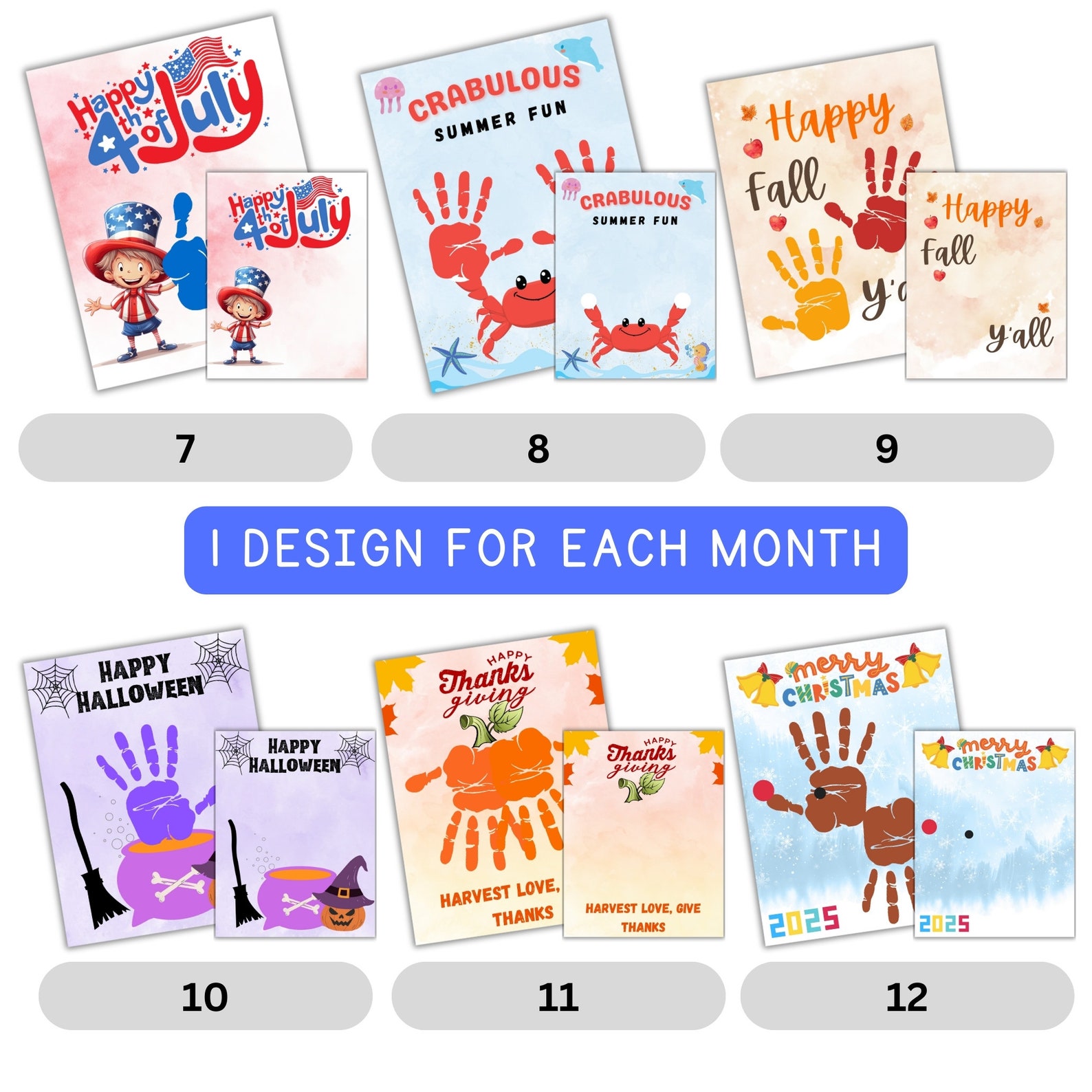 2025 Handprint Memory Book With Calendar, Handprint Art, Craft ...