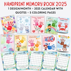 2025 Handprint Memory Book With Calendar, Handprint Art, Craft ...