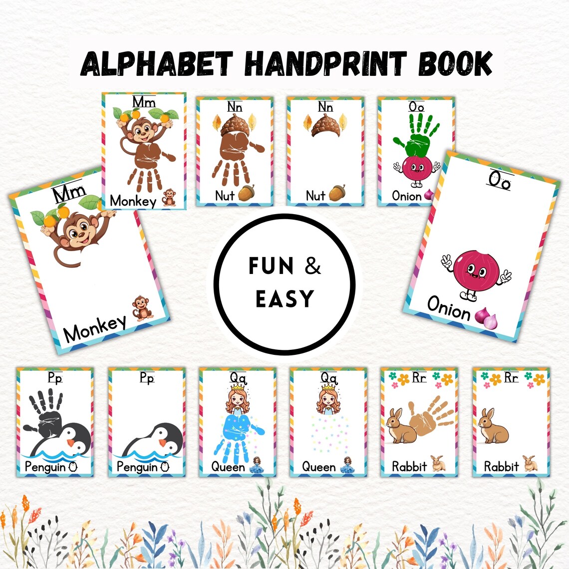 DIY Alphabet Handprint Book, Alphabet Handprint Craft, Preschool ...