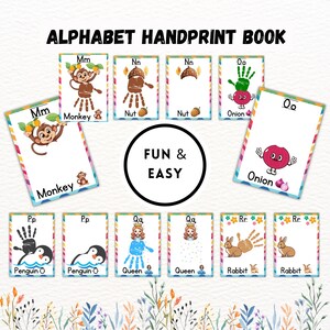 DIY Alphabet Handprint Book, Alphabet Handprint Craft, Preschool ...