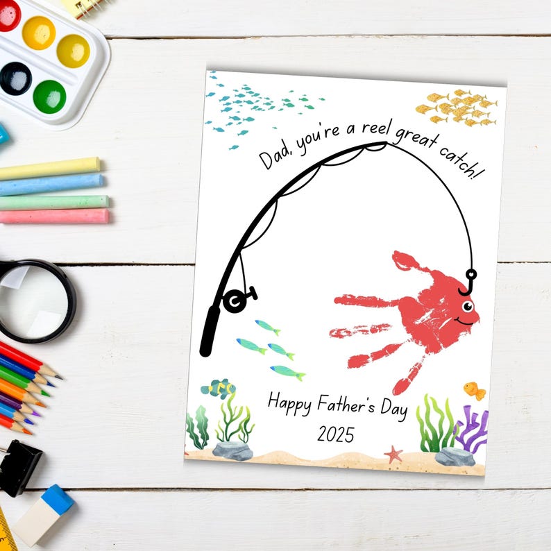 Father's Day Handprint Craft, Gift for Dad, Father's Day Craft ...