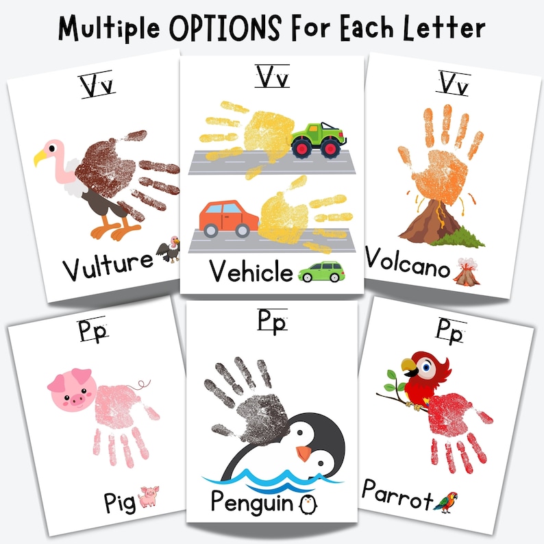 Handprint Alphabet Book Template, Preschool & Kindergarten Craft, DIY ...