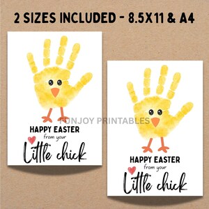 PRINTABLE Easter Chick Hand Print Art, Handprint Easter Craft, Kids ...