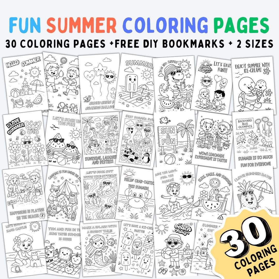 Summer Coloring Pages, Kindergarten Coloring Book, Summer Coloring ...