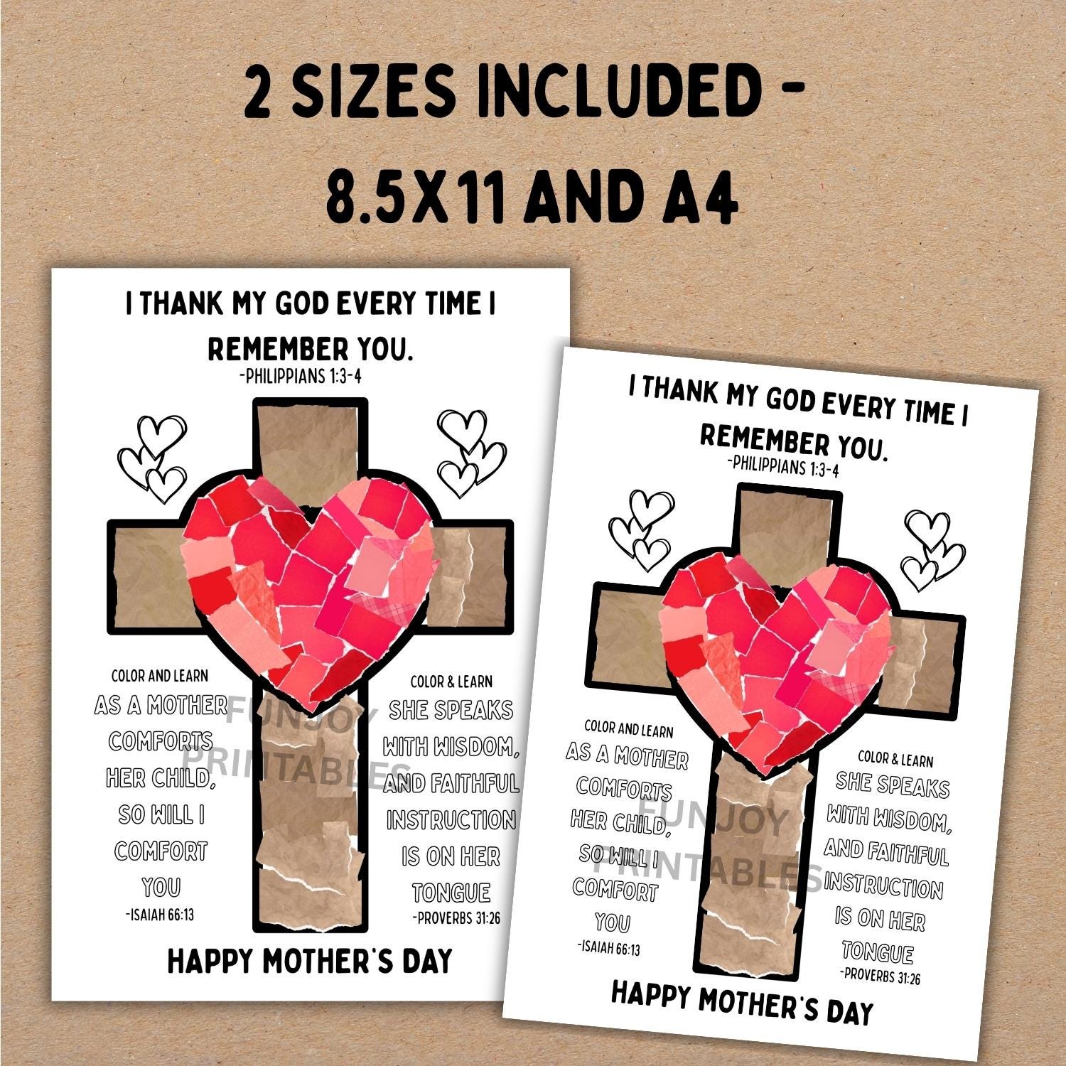 Mother's Day Bible Craft PRINTABLE, Kids' Activity, Church, Sunday ...