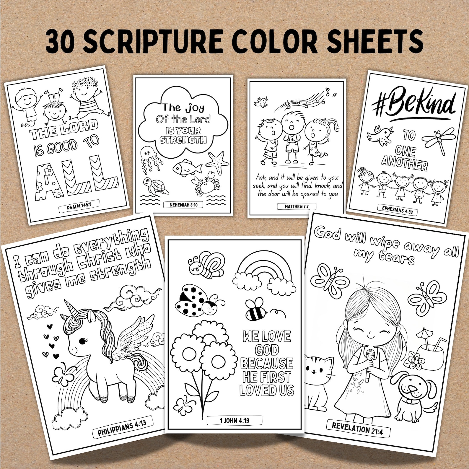 PRINTABLE Christian Bible Verse Homeschool Printable Coloring Page Kid ...
