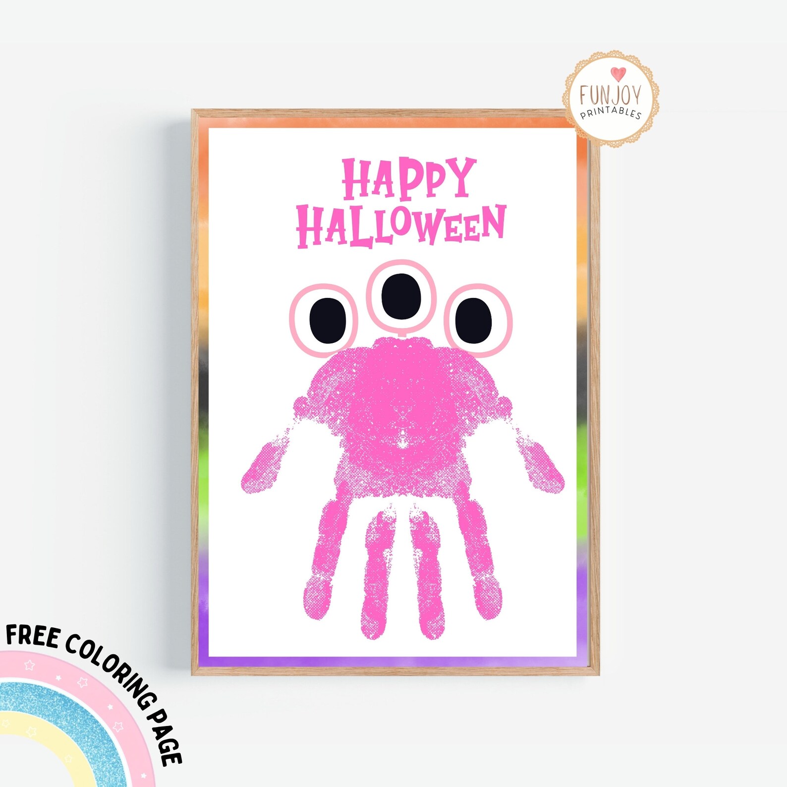 Pink Monster Halloween Handprint Art, Handprint Craft for Kids ...