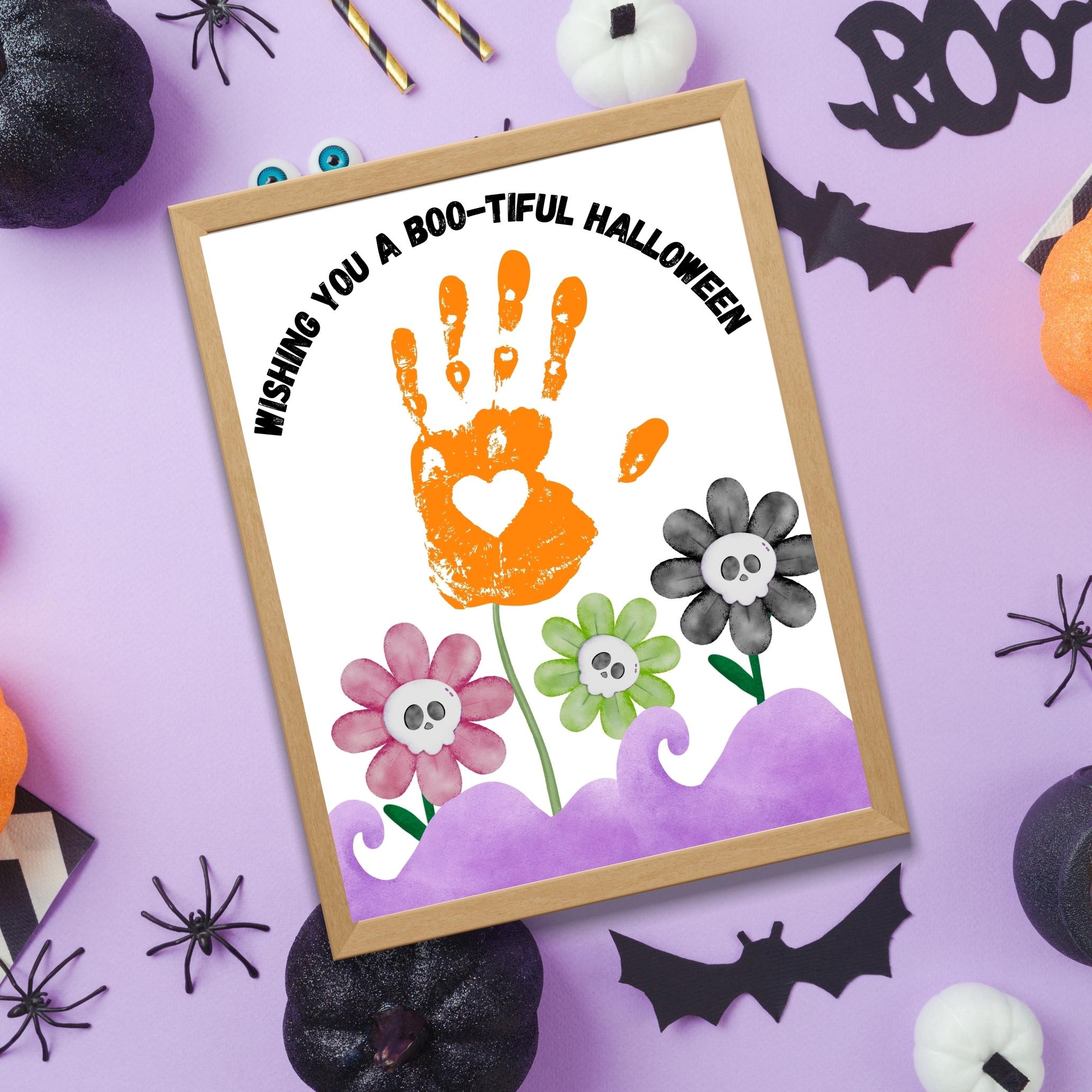 PRINTABLE Halloween Handprint Craft, Handprint Art, Handprint Spooky ...