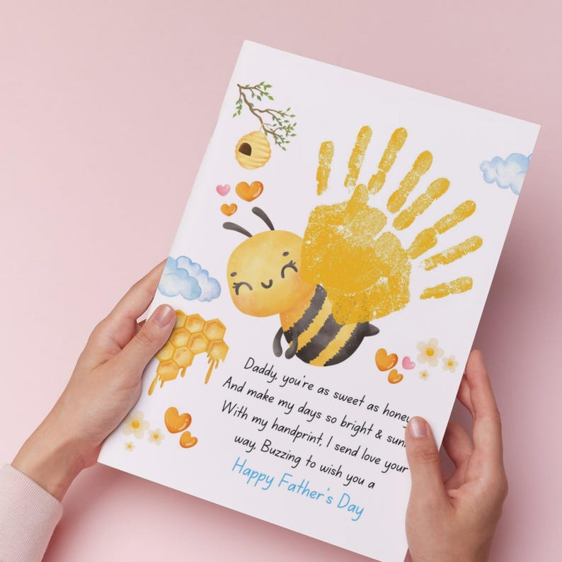 Fathers Day Handprint Art Craft, Dad Handprint Fingerprint Craft ...