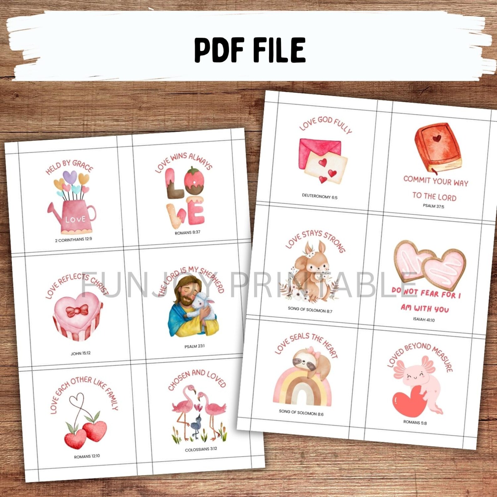 Christian Valentines Cards for Kids, Bible Verses Cards (set of 80 ...