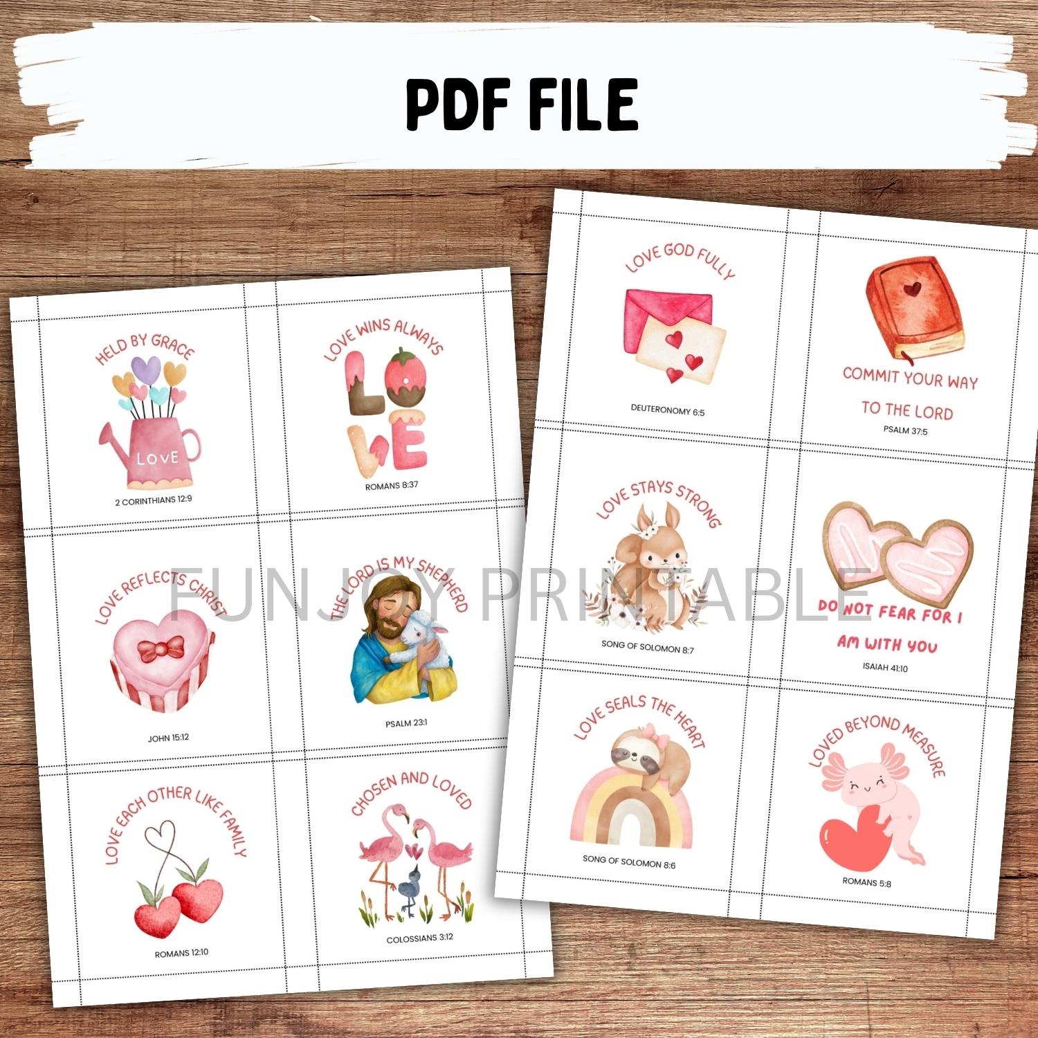 Christian Valentines Cards for Kids, Bible Verses Cards (set of 80 ...