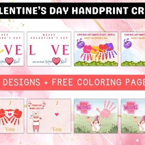 Printable Valentines Day Handprint Craft, Keepsake Art, Toddler ...