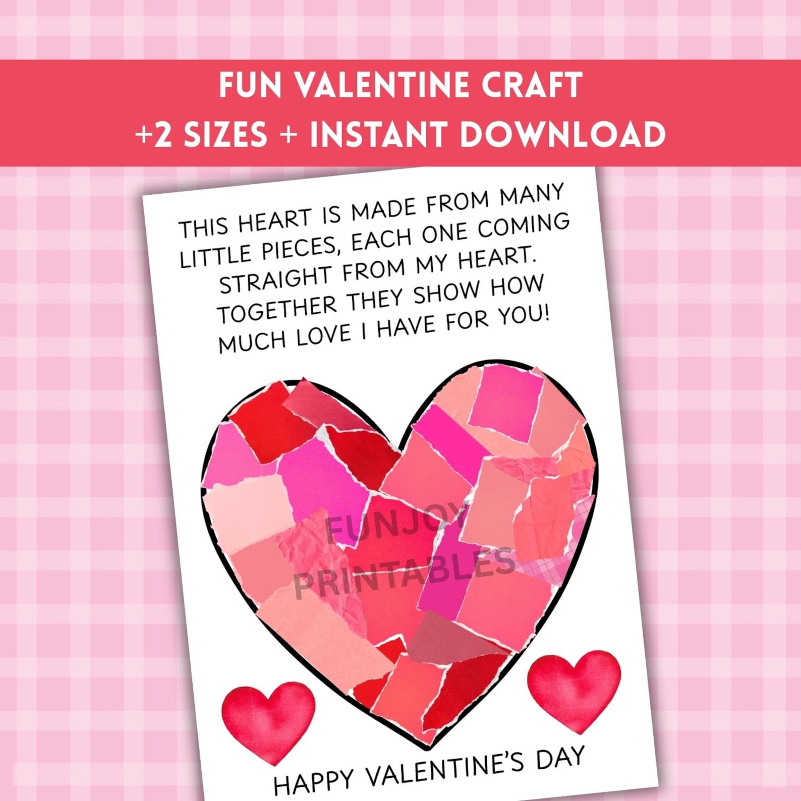 Valentine's Day Craft for Kids, Printable Valentine Activity, Instant ...