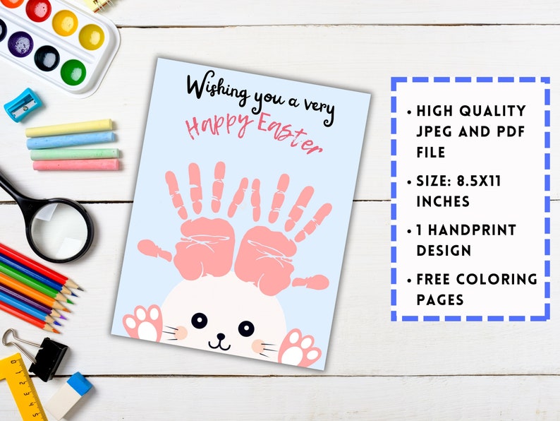 Easter Craft Handprint Art Template, Easter Printable for Baby Kids ...