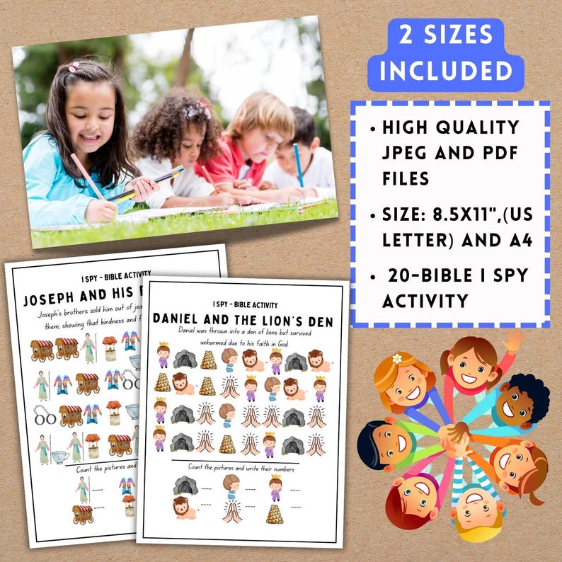 Bible I Spy Activity, PRINTABLE Bible Quiet Time Activity, Bible ...